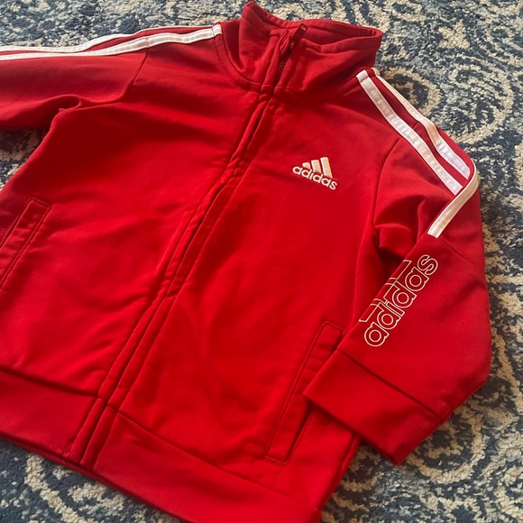adidas | Shirts & Tops | Adidas Red Zip Up | Poshmark